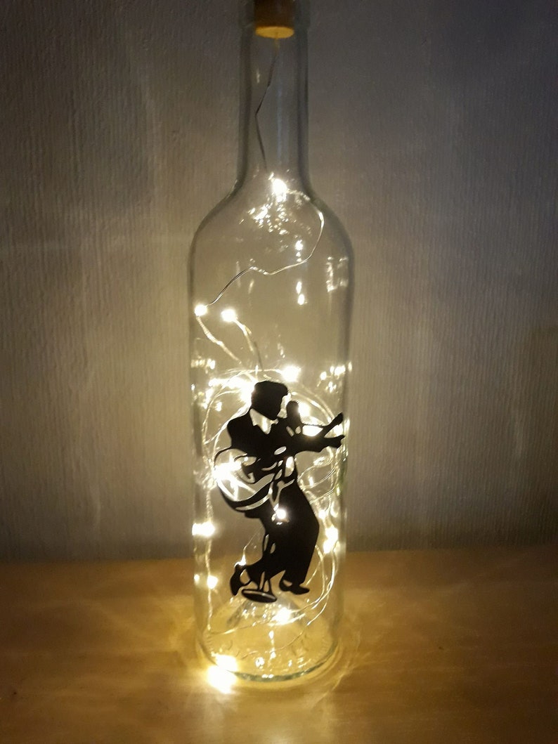 Handcrafted LED Bottle Lamp. Elvis Themed - Etsy