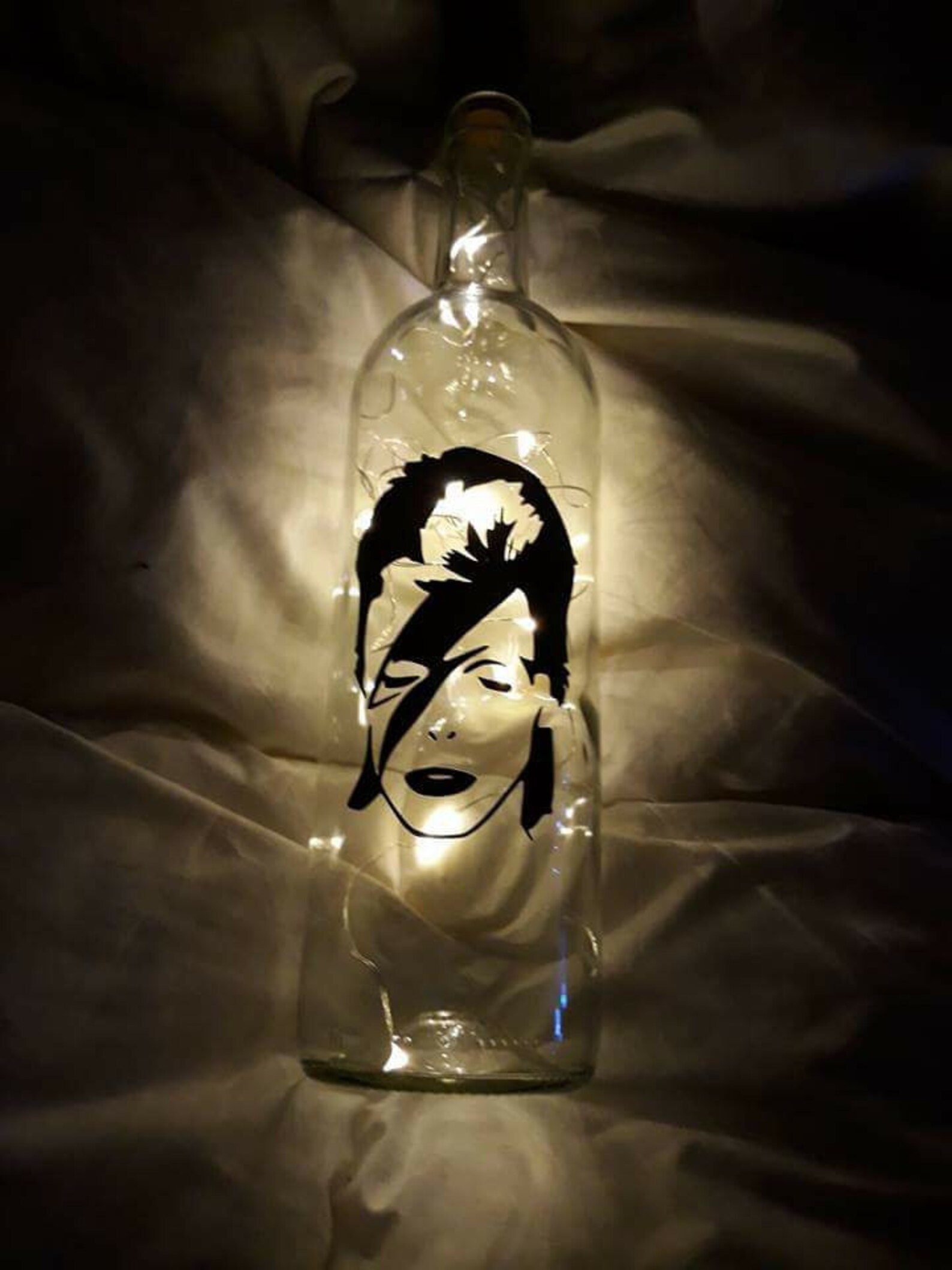Handcrafted Themed David Bowie LED Bottle Lamp - Etsy UK