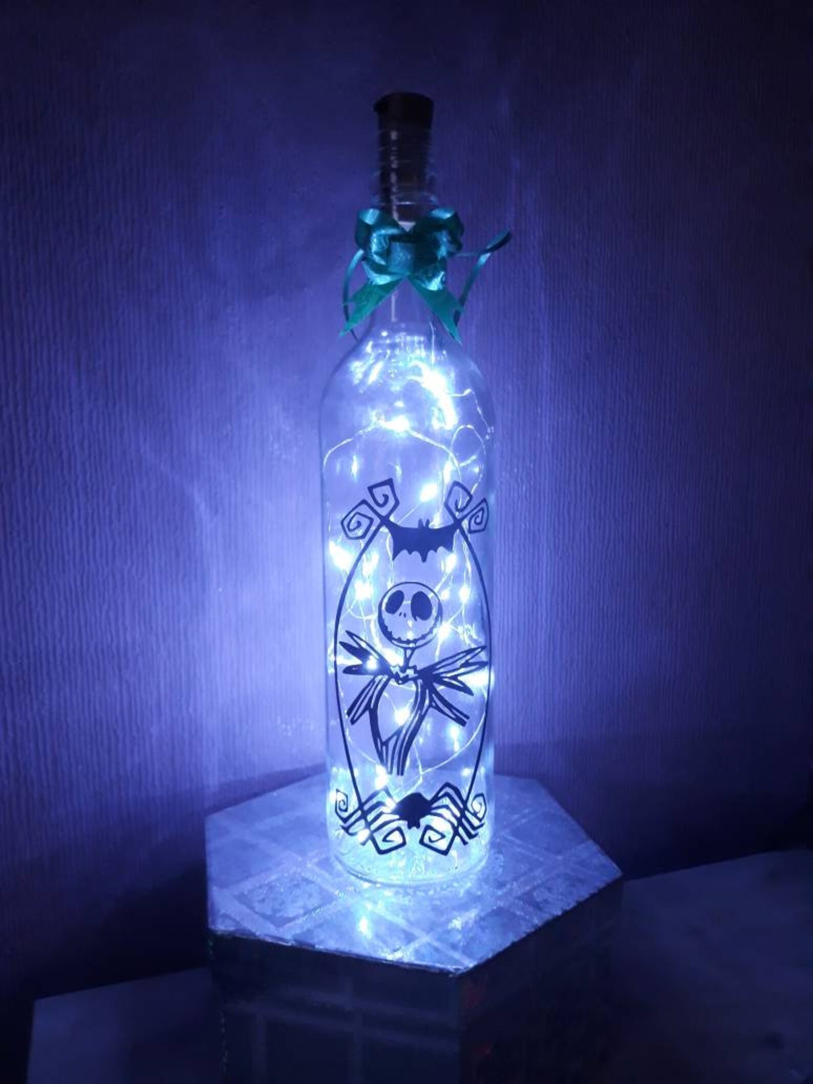 Nightmare Before Christmas Themed LED Bottle Lamp - Etsy