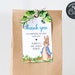 Editable Peter Rabbit Baby Shower Favor Tags, Blue Bunny Baby Shower ...