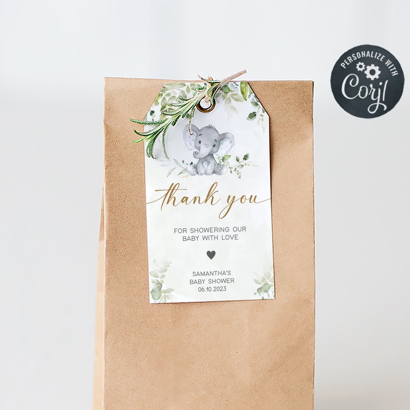 Elephant Favor Tag - Etsy