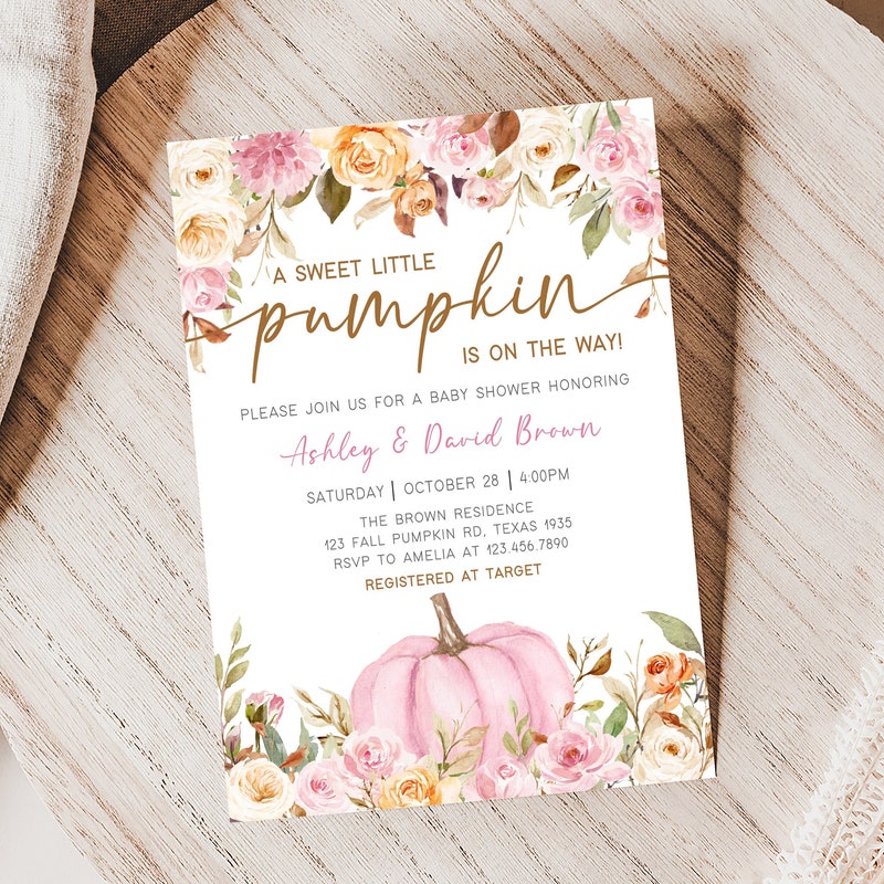 Pumpkin Baby Shower Invites - Etsy