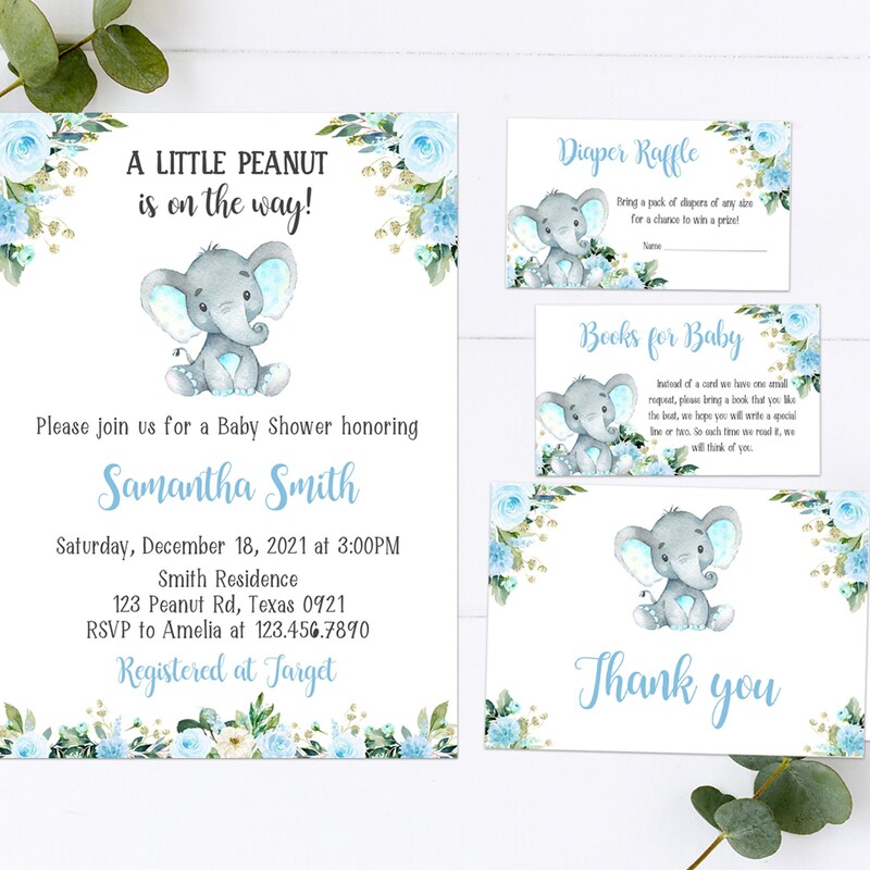 Elephant Baby Shower Boy - Etsy