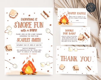 Smore Baby Shower Invitation Template Printable Smores Baby - Etsy