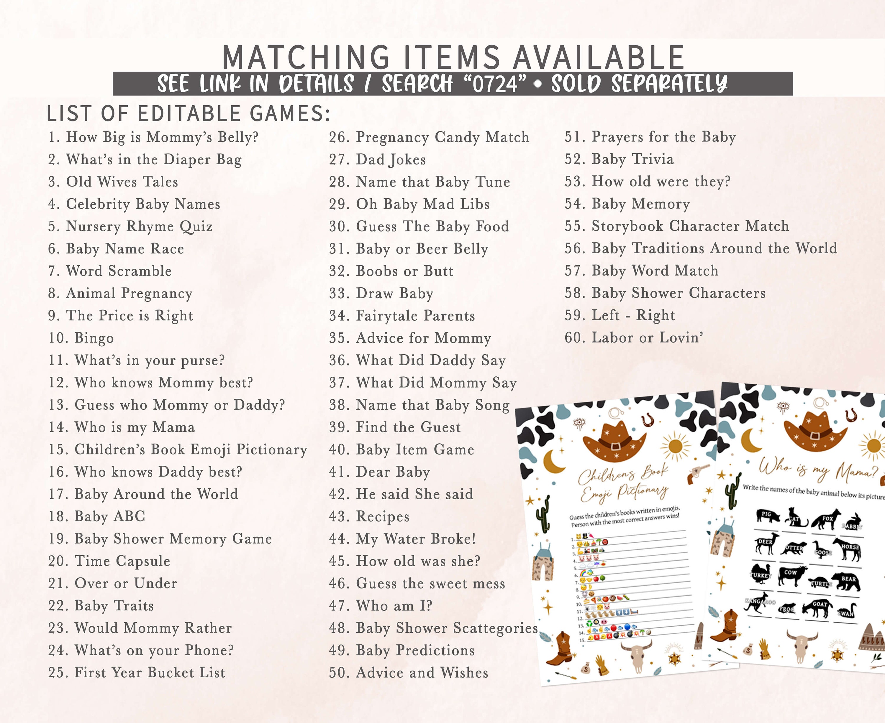 Editable Little Cowboy Baby Shower Due Date Calendar, Boy Wild West ...