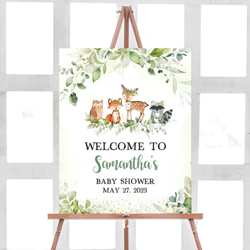 Woodland Baby Shower Welcome Sign - Etsy