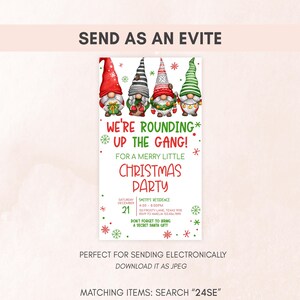 Editable We're Rounding up the Gang Party Invitation, A Merry Little ...