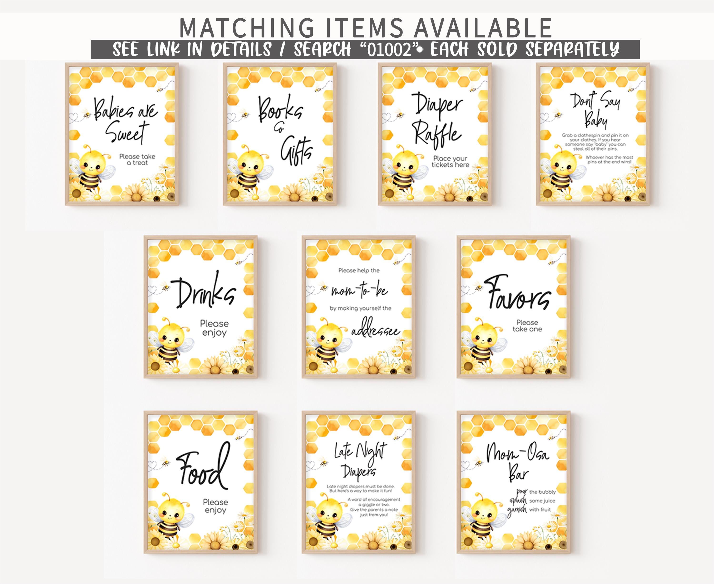 Editable Bee Baby Shower Due Date Calendar, Oh Bee Baby Shower Calendar ...