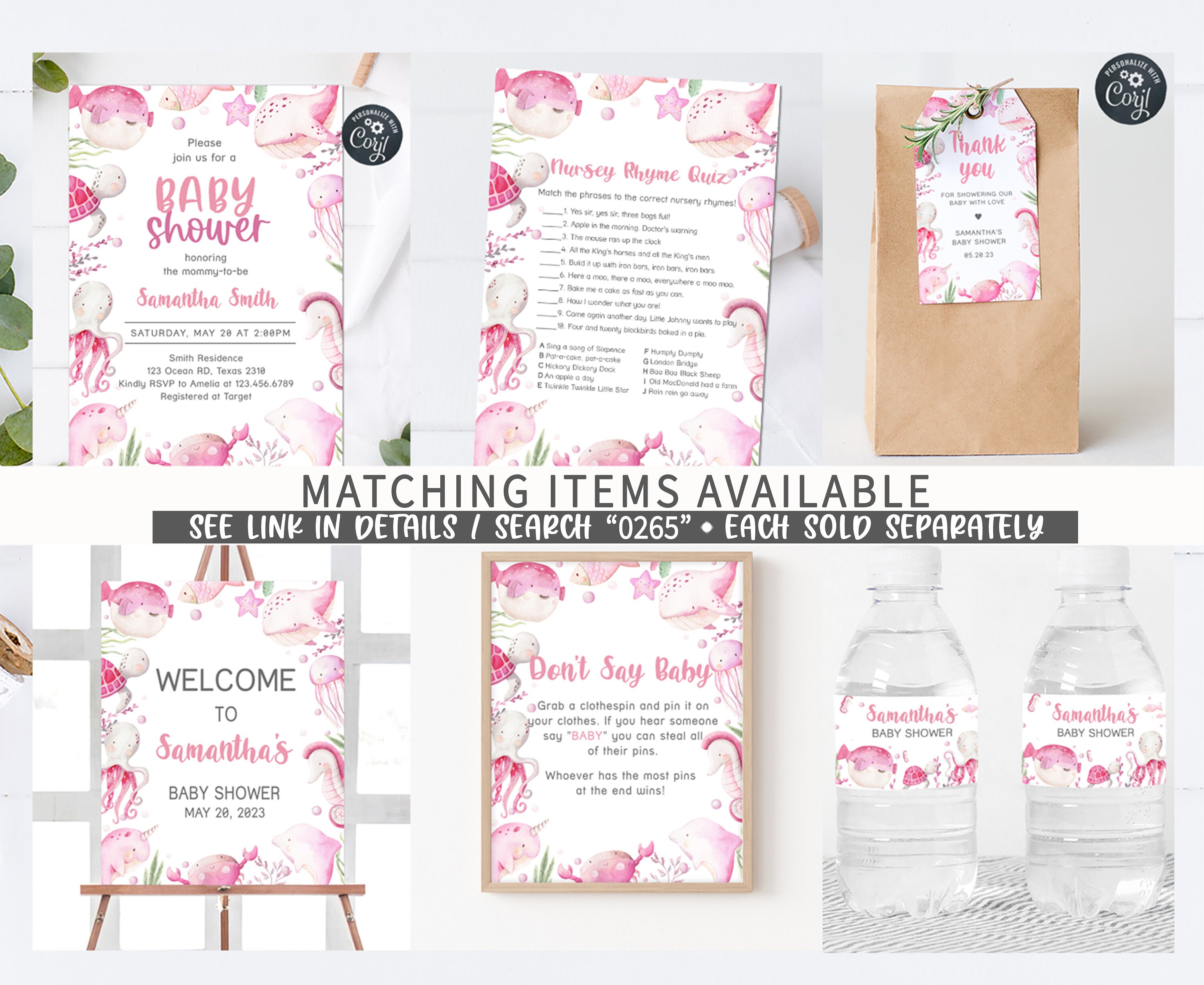 Editable Under the Sea Baby Shower Calendar Ocean Baby Shower - Etsy