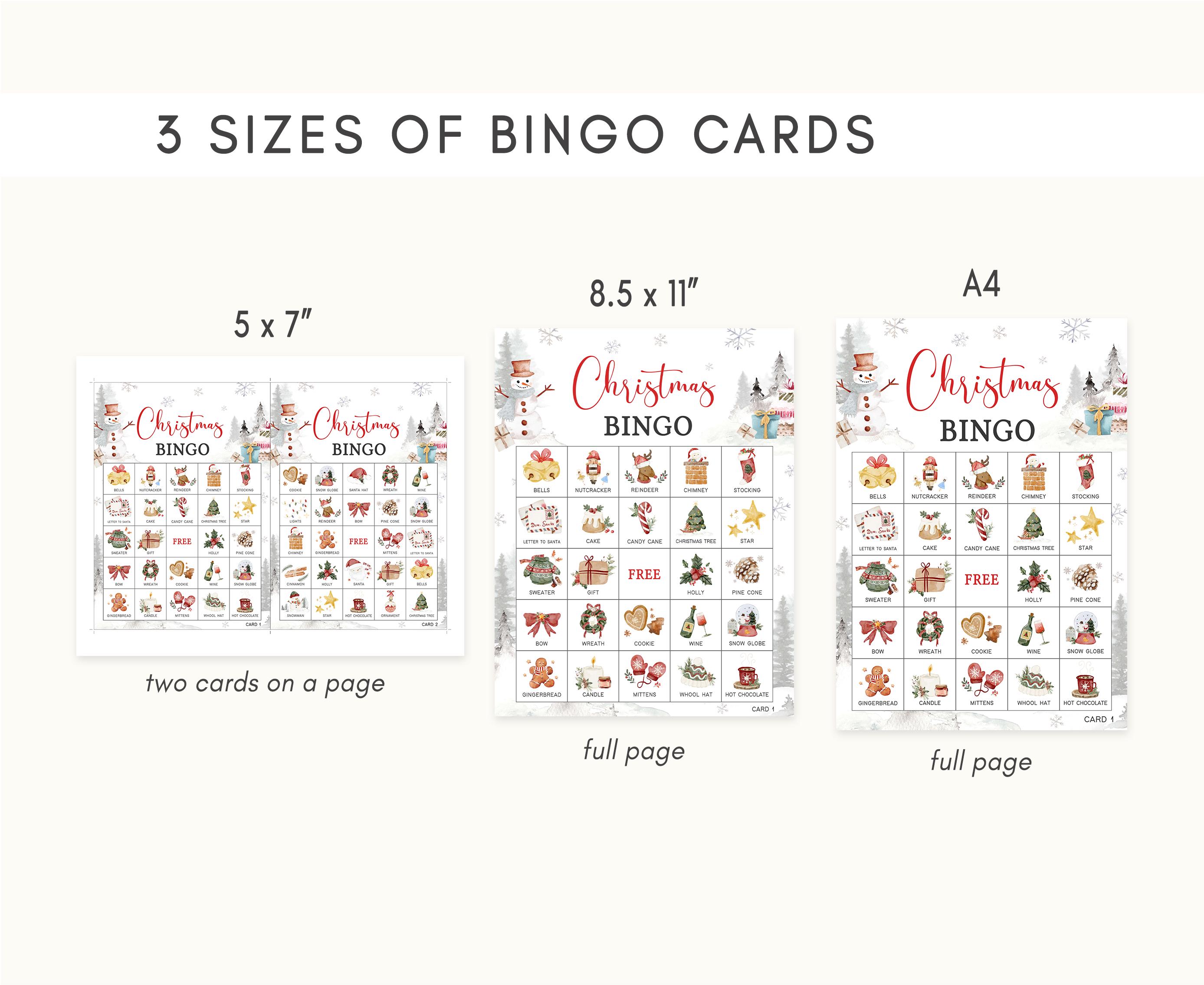 100 Christmas Bingo Cards, Christmas Bingo Game, Fun Christmas Games ...