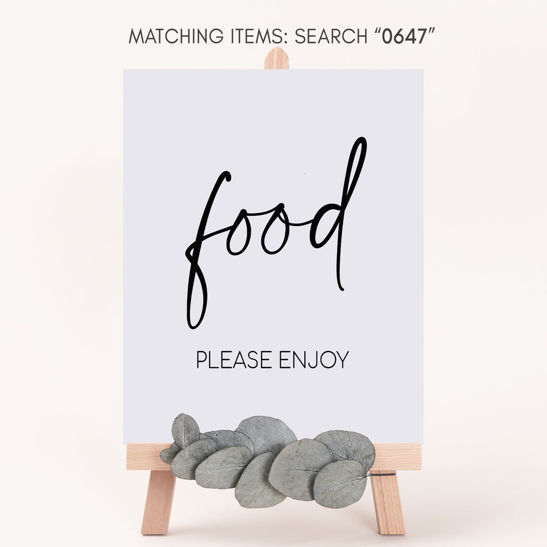 Minimalist Baby Shower Food Sign, Modern Boho Baby Shower Food Table ...