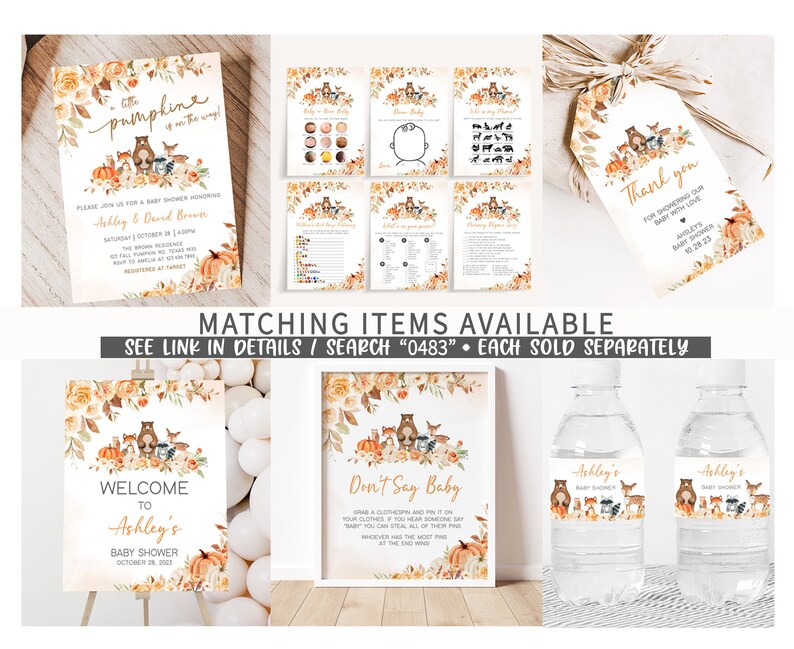 Editable Fall Woodland Baby Shower Due Date Calendar, Woodland Floral ...