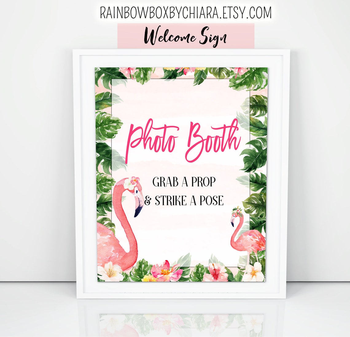 Flamingo Baby Shower Table Sign Photo Booth Table Sign | Etsy