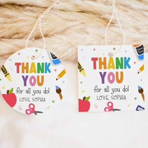 Editable Teacher Appreciation Tags, Appreciation Thank You Tags ...