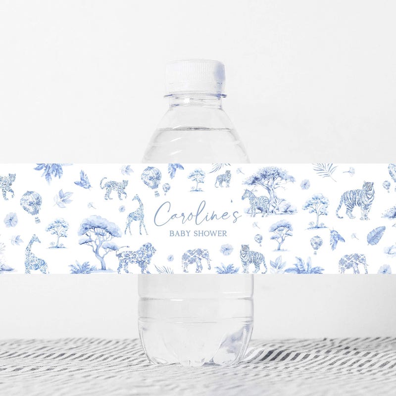 Blue Safari Baby Label - Etsy