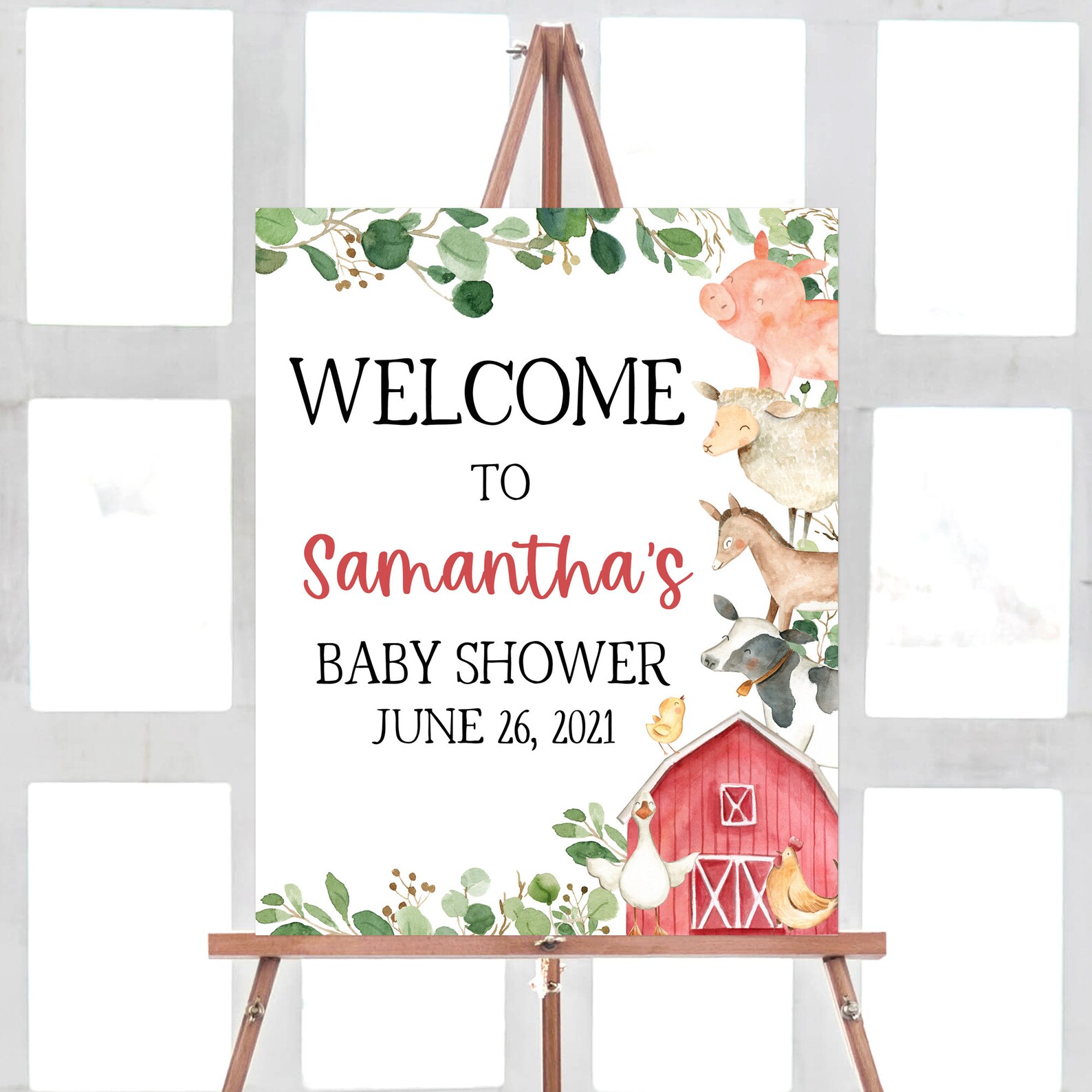 Welcome Sign Farm Animal Baby Shower Boy Farm Welcome Baby - Etsy