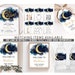 Editable We Are Over the Moon Baby Shower Due Date Calendar, Boy Moon and Stars Baby Shower ...