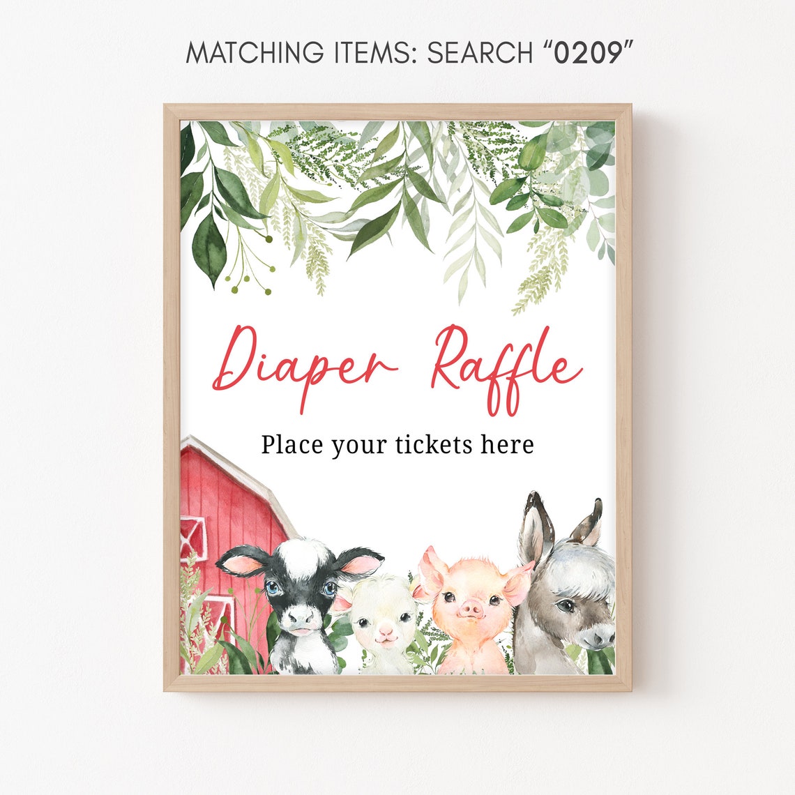 Diaper Raffle Sign Farm Baby Shower Sign Farm Animals Baby - Etsy