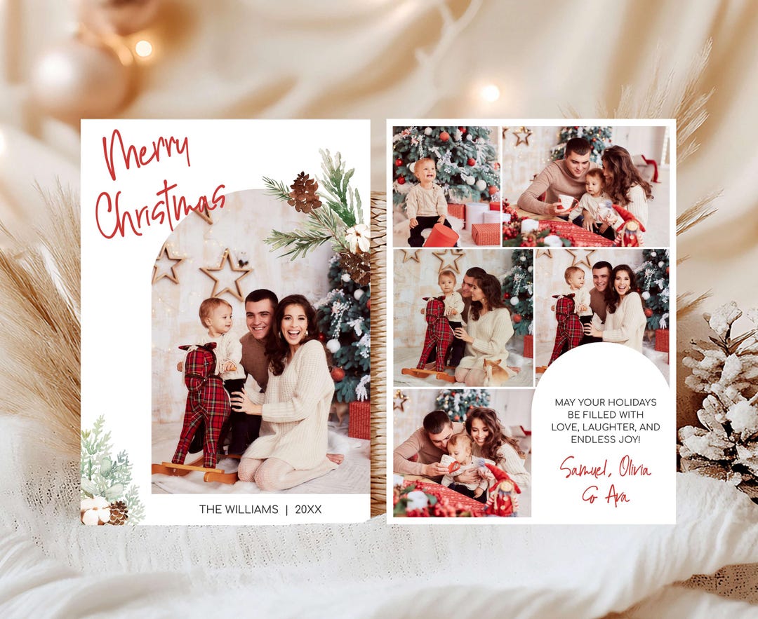 Editable Christmas Family Photo Card, Merry Christmas Card, Family ...