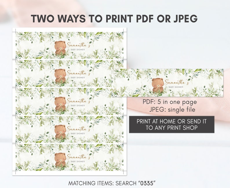 Editable Bear Baby Shower Bottle Labels Teddy Bear Baby Shower - Etsy