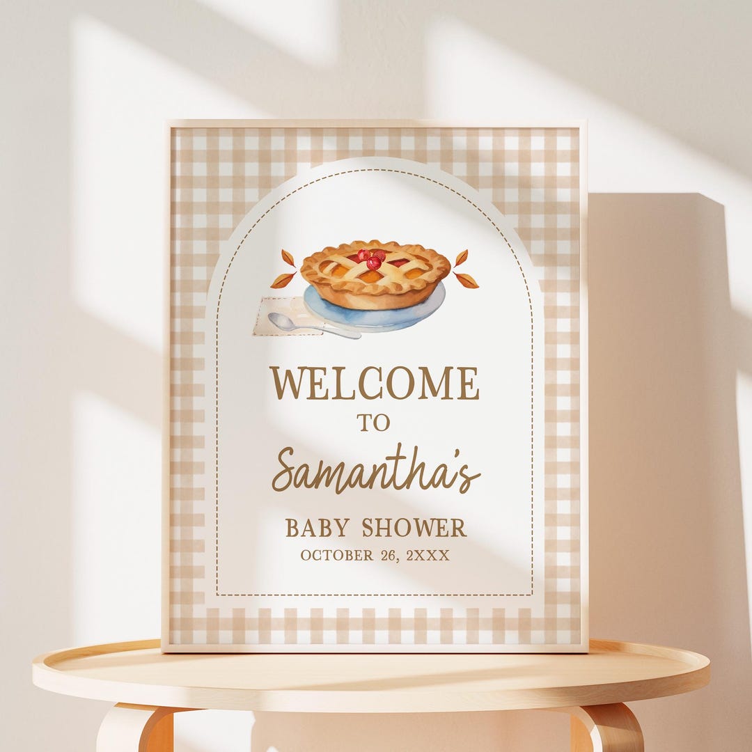 Editable Cutie Pie Baby Shower Welcome Sign, Little Cutie Pie Fall Baby ...