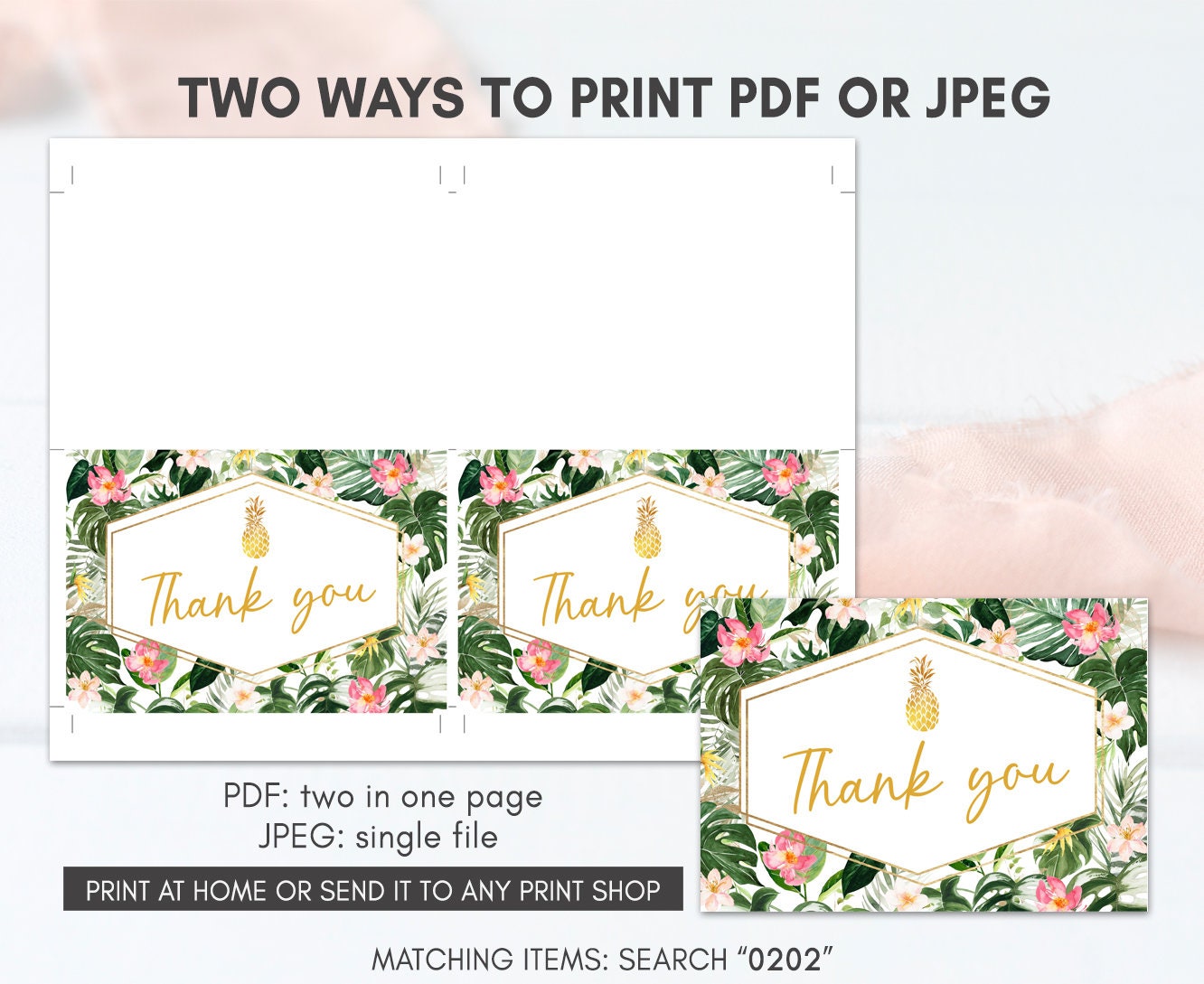 Editable Tropical Pineapple Baby Shower Invitation Set - Etsy