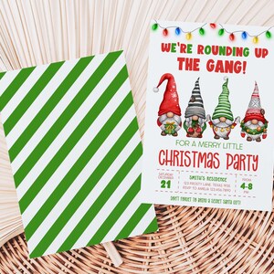 Editable We're Rounding up the Gang Holiday Party Invite, Santa's Crew ...