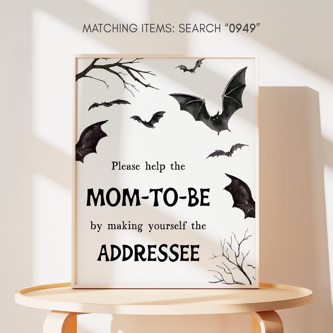 Envelope Station Sign We're Ging Batty Halloween Baby Shower, Bats ...