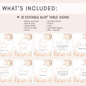 Editable Tea Party Baby Shower Table Sign, Tea for Two Baby Shower ...