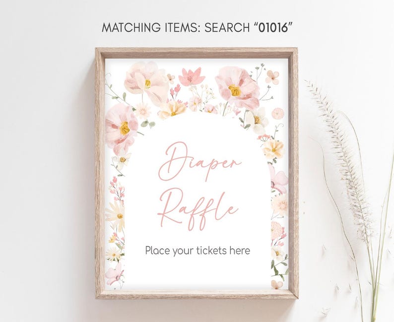 Editable Baby in Bloom Baby Shower Table Sign, Wildflower Spring Baby ...