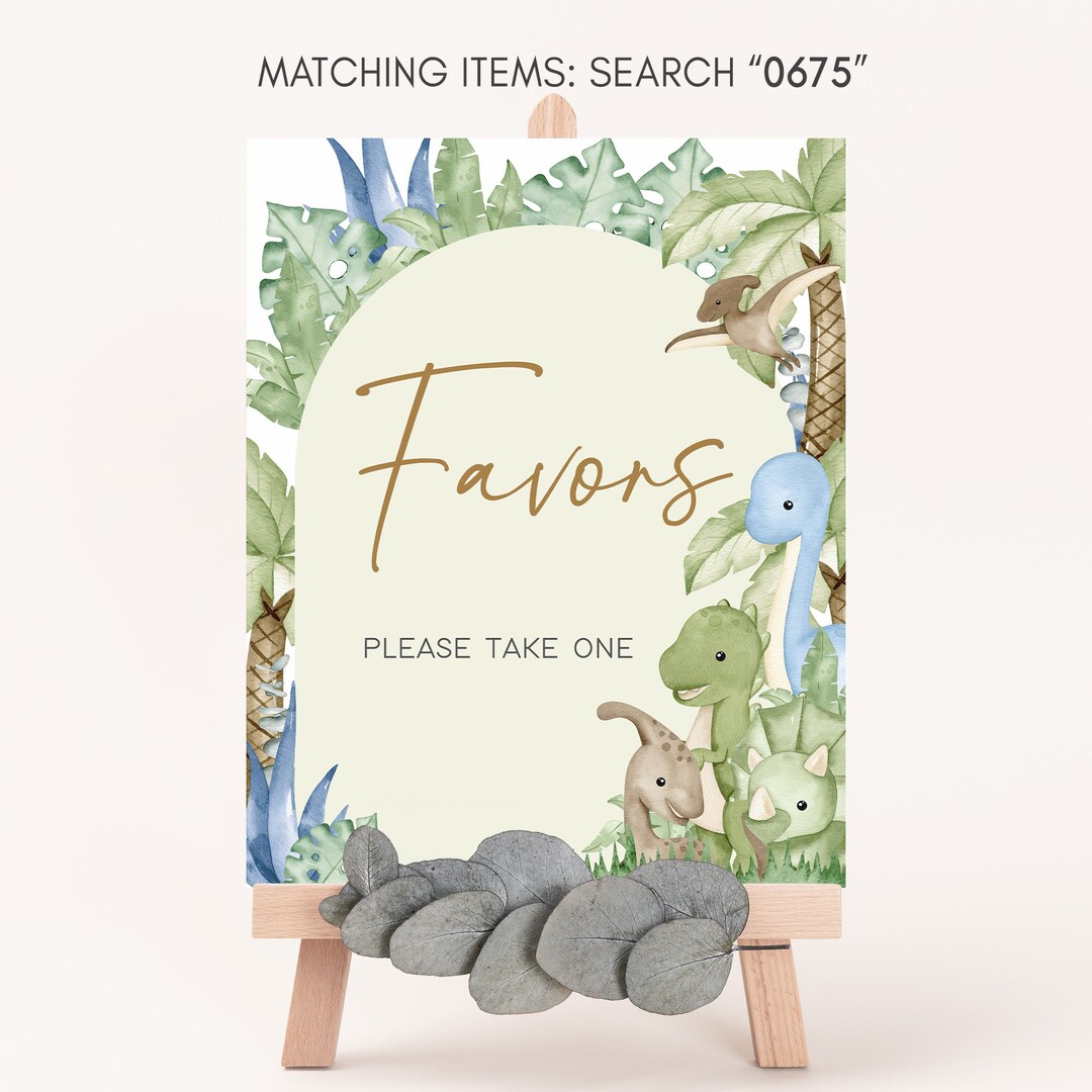 Dinosaur Baby Shower Favors Sign, Gender Neutral Dino Baby Shower Favor ...