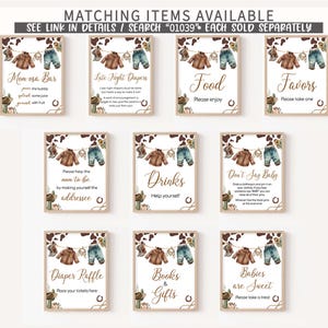 Editable A Little Cowboy Baby Shower Due Date Calendar, Wild West ...