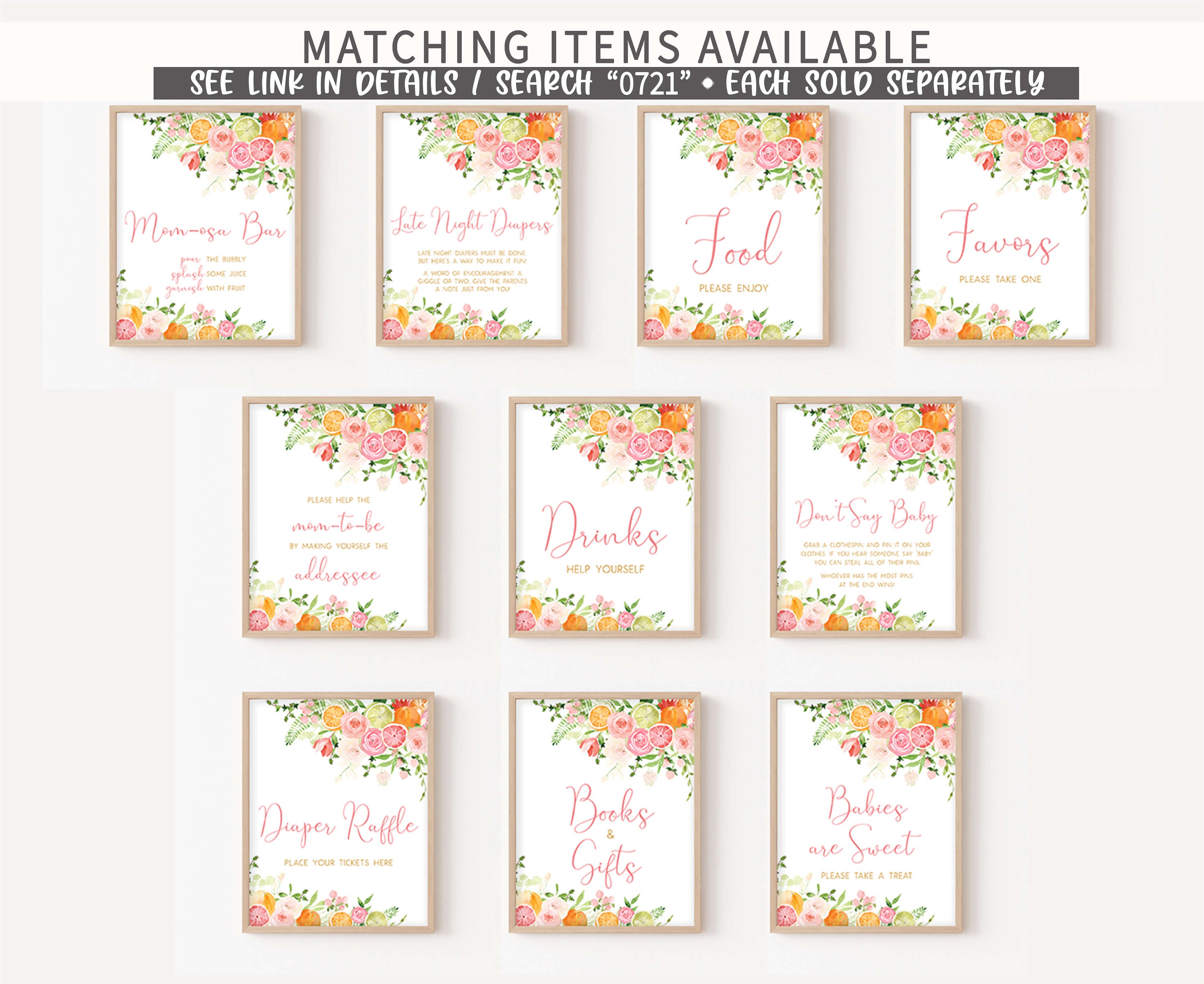 Editable Citrus Baby Brunch Baby Shower Due Date Calendar, Pink Floral ...