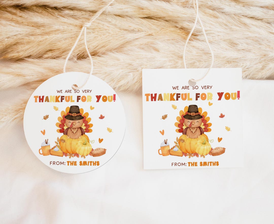 Editable Teacher Appreciation Thanksgiving Gift Tag, Turkey Pumpkin Pie ...