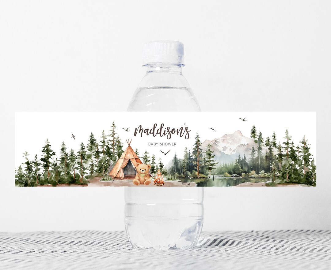 Editable Let the Adventure Begin Baby Shower Bottle Label, Adventure ...