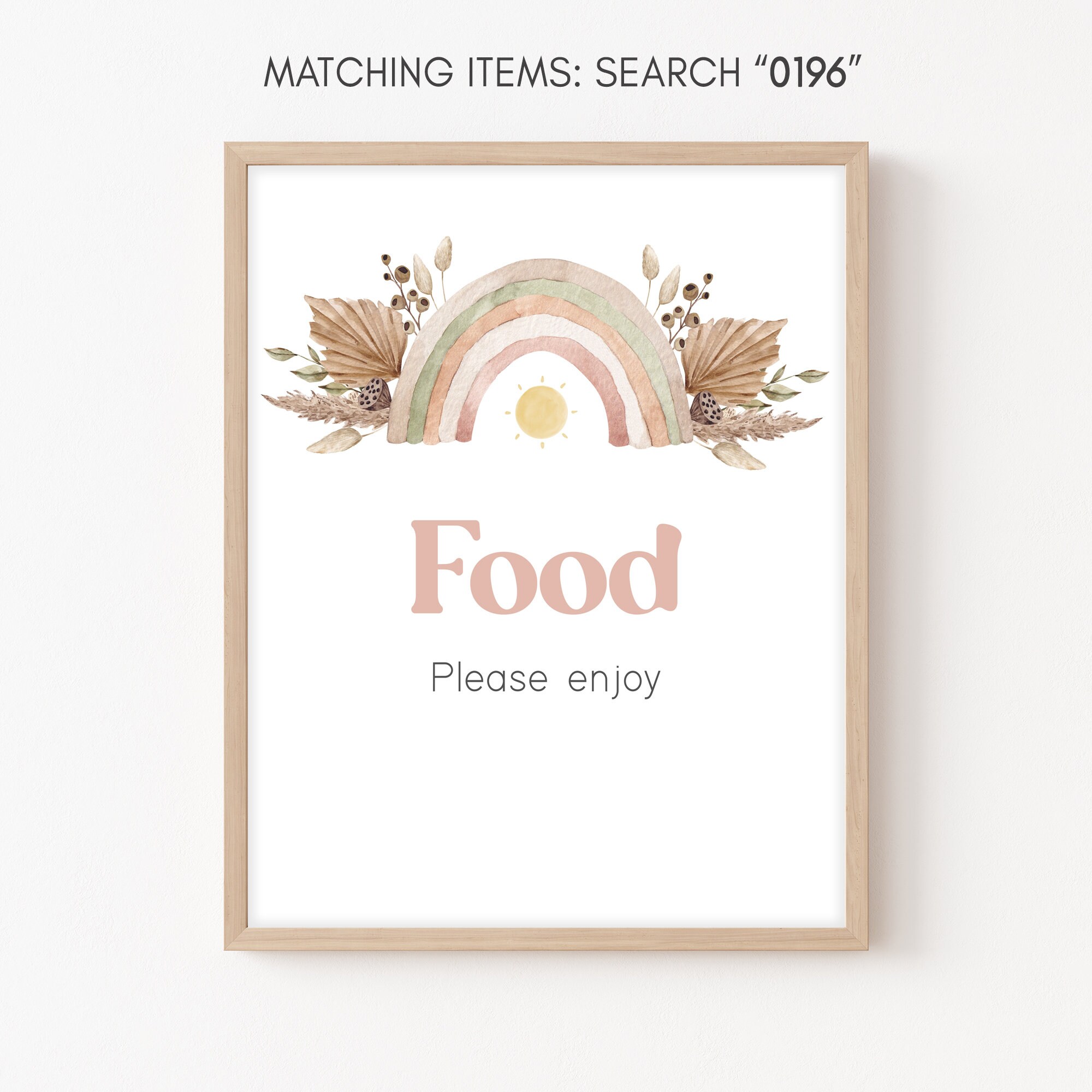 Rainbow Baby Shower Food Sign Boho Baby Shower Food Table Sign - Etsy