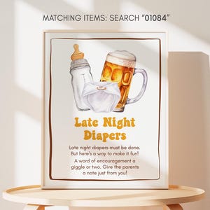 Editable Beer Diaper Party Baby Shower Table Sign, Beers and Bottles ...