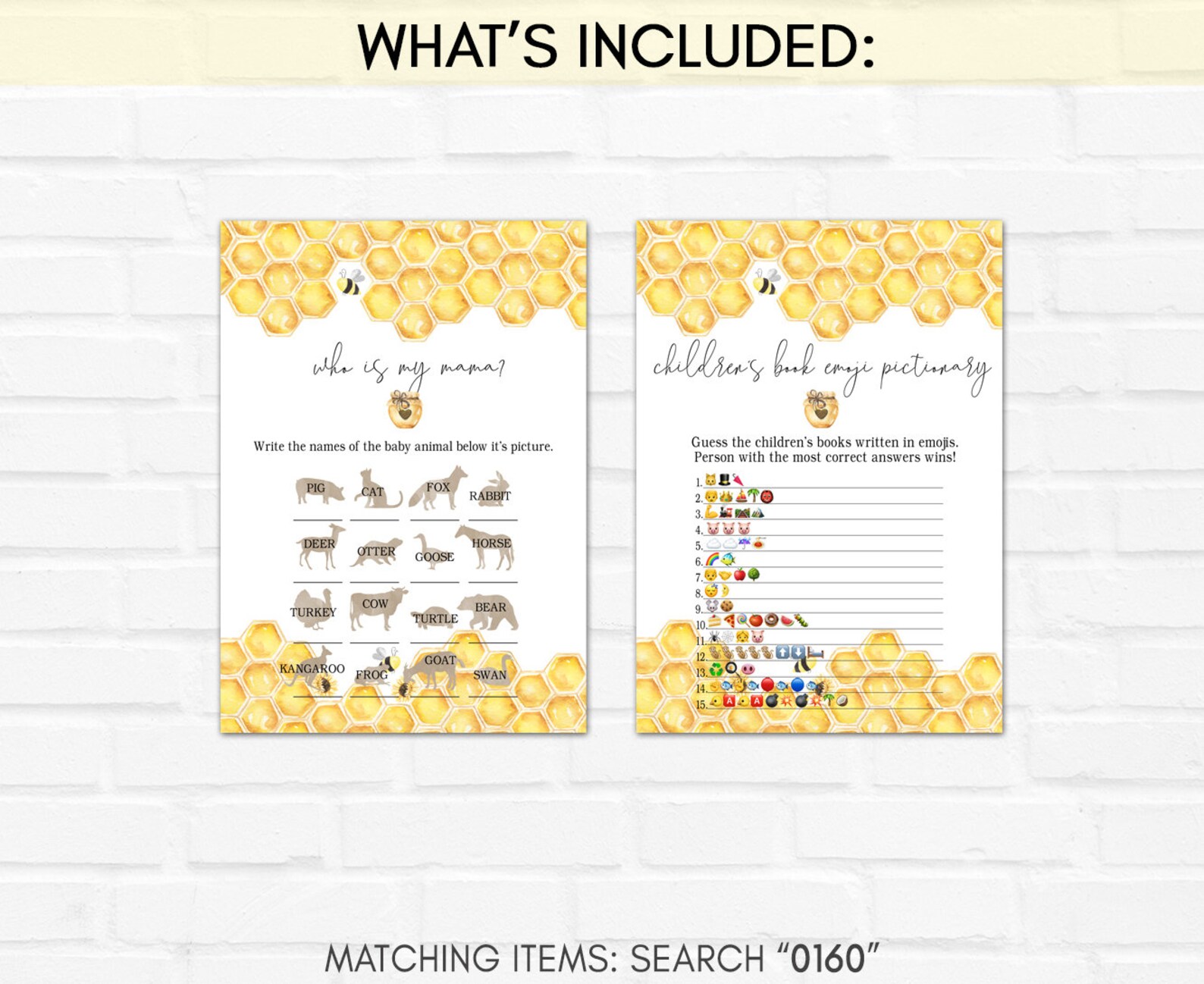 Honey Bee Baby Shower Games Bumble Bee Shower Game Bundle - Etsy