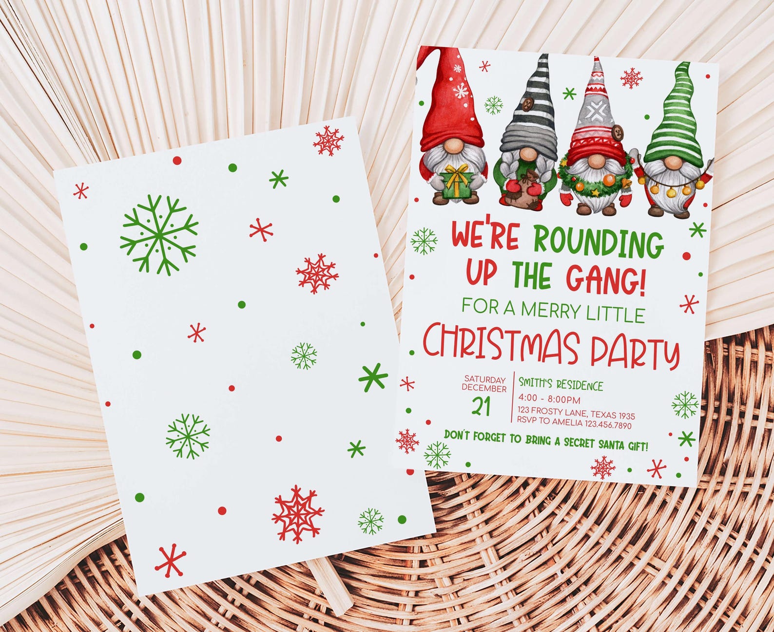 Editable We're Rounding up the Gang Party Invitation, A Merry Little ...