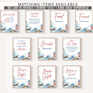 Editable Nautical Baby Shower Due Date Calendar, Ahoy It's A Boy Baby ...