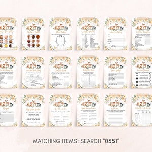 Editable Fall Woodland Baby Shower Games Bundle, Fall Floral Baby ...