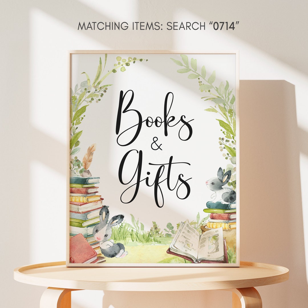 Storybook Baby Shower Books and Gifts Sign, A New Chapter Baby Shower ...