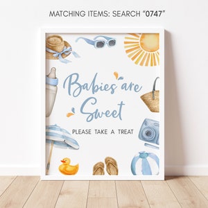 Babies Are Sweet Signs Boy Splish Splash Baby Shower, Blue Beach Summer ...