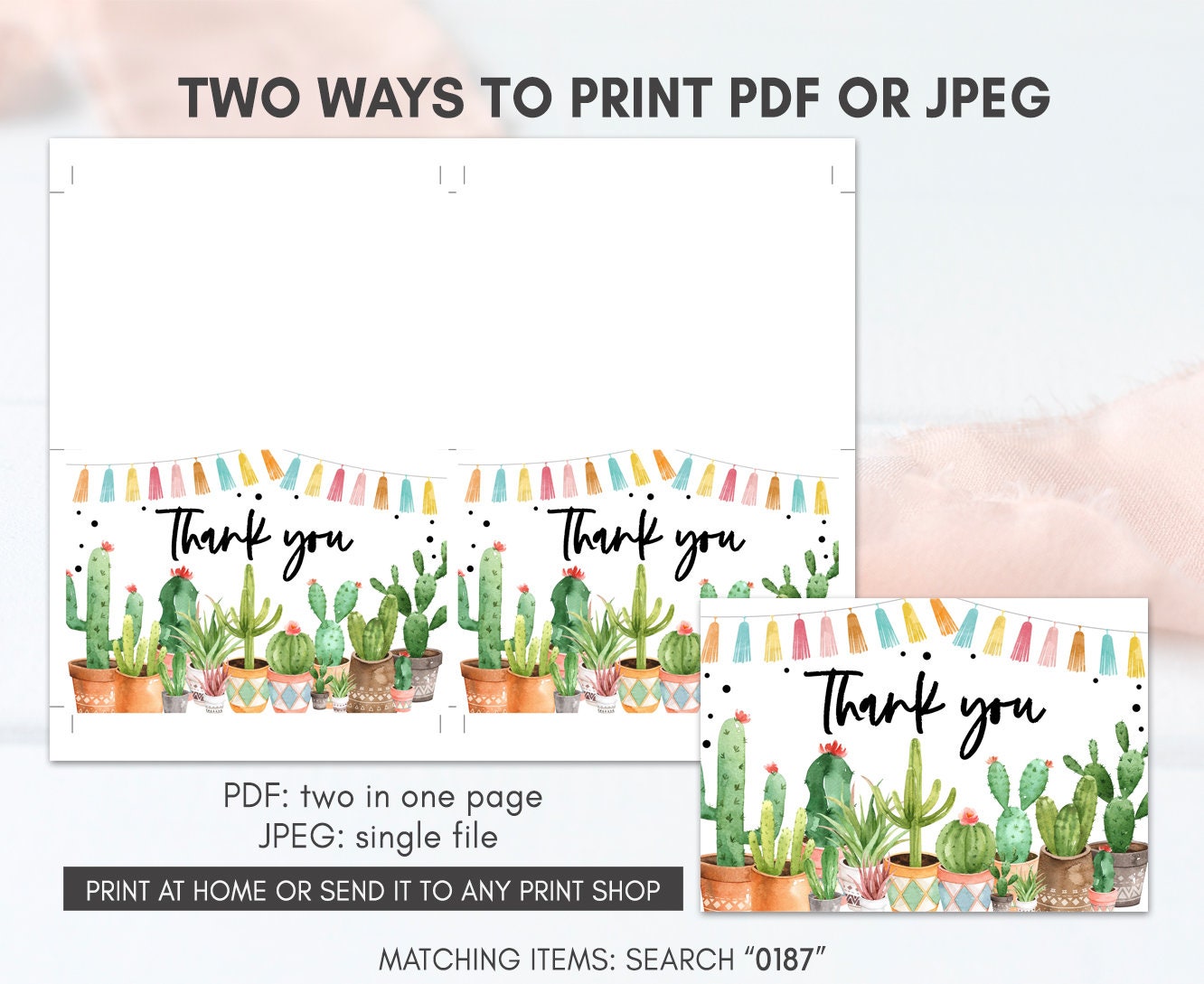 Editable Fiesta Cactus Baby Shower Invitation Set Taco Bout | Etsy