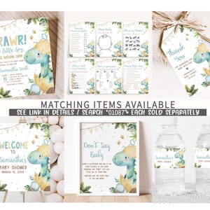 Editable Dinosaur Baby Shower Table Sign, Rawr It's a Boy Dino Baby ...