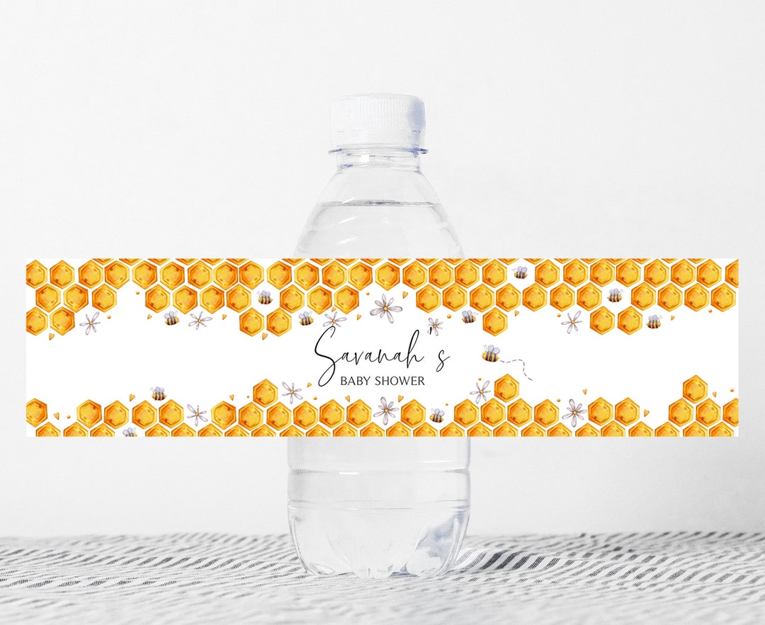 Editable Bee Baby Shower Bottle Label, Sweet as Can Bee Baby Shower ...