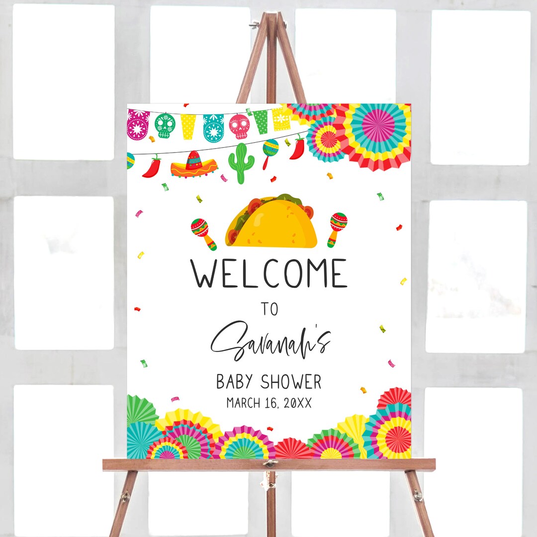 Editable Taco Bout A Baby Shower Welcome Sign, Fiesta Baby Shower ...