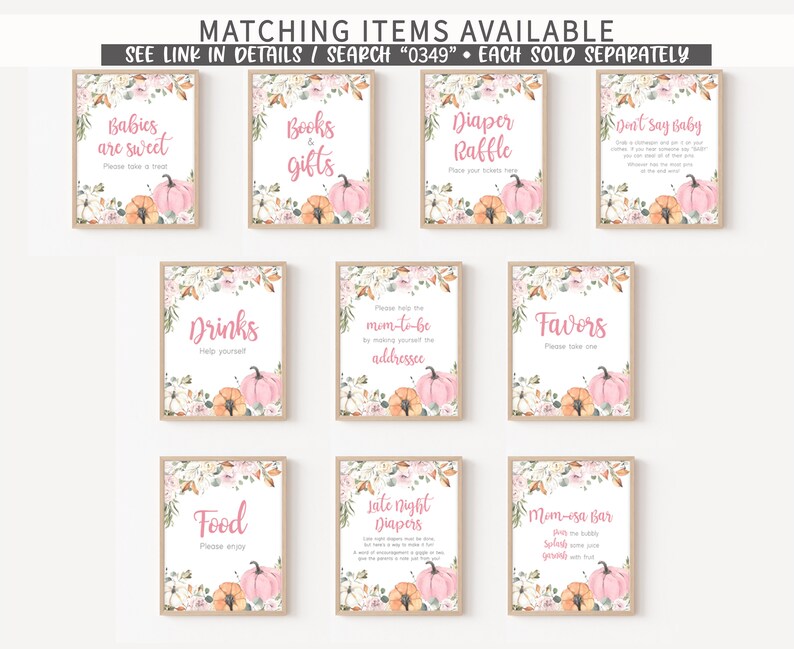 Editable Blush Pink Pumpkin Baby Shower Welcome Sign Fall - Etsy