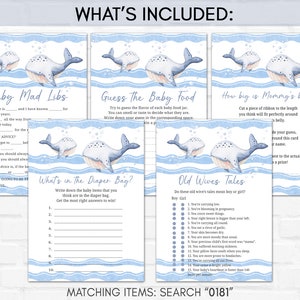 Whale Baby Shower Games Bundle Under the Sea Baby Shower | Etsy