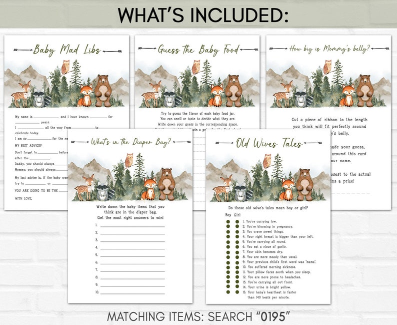 Adventure Awaits Baby Shower Games Bundle Woodland Animals - Etsy